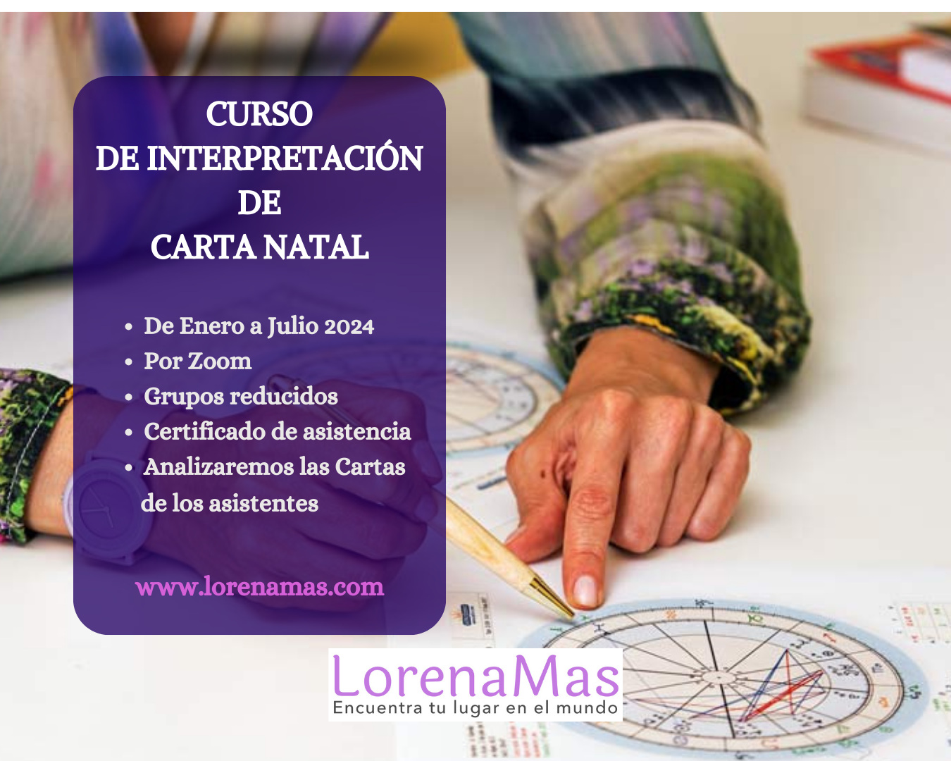 Curso 2024 de interpretación de Cartas Natales - Lorena Mas